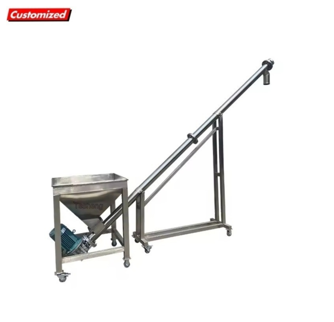 Dry Ice Stainless Steel Hopper Screw Auger Conveyor For Smooth Material ...