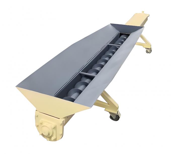 Mobile Screw Conveyor With Hopper For Crushed Plastic Sheets